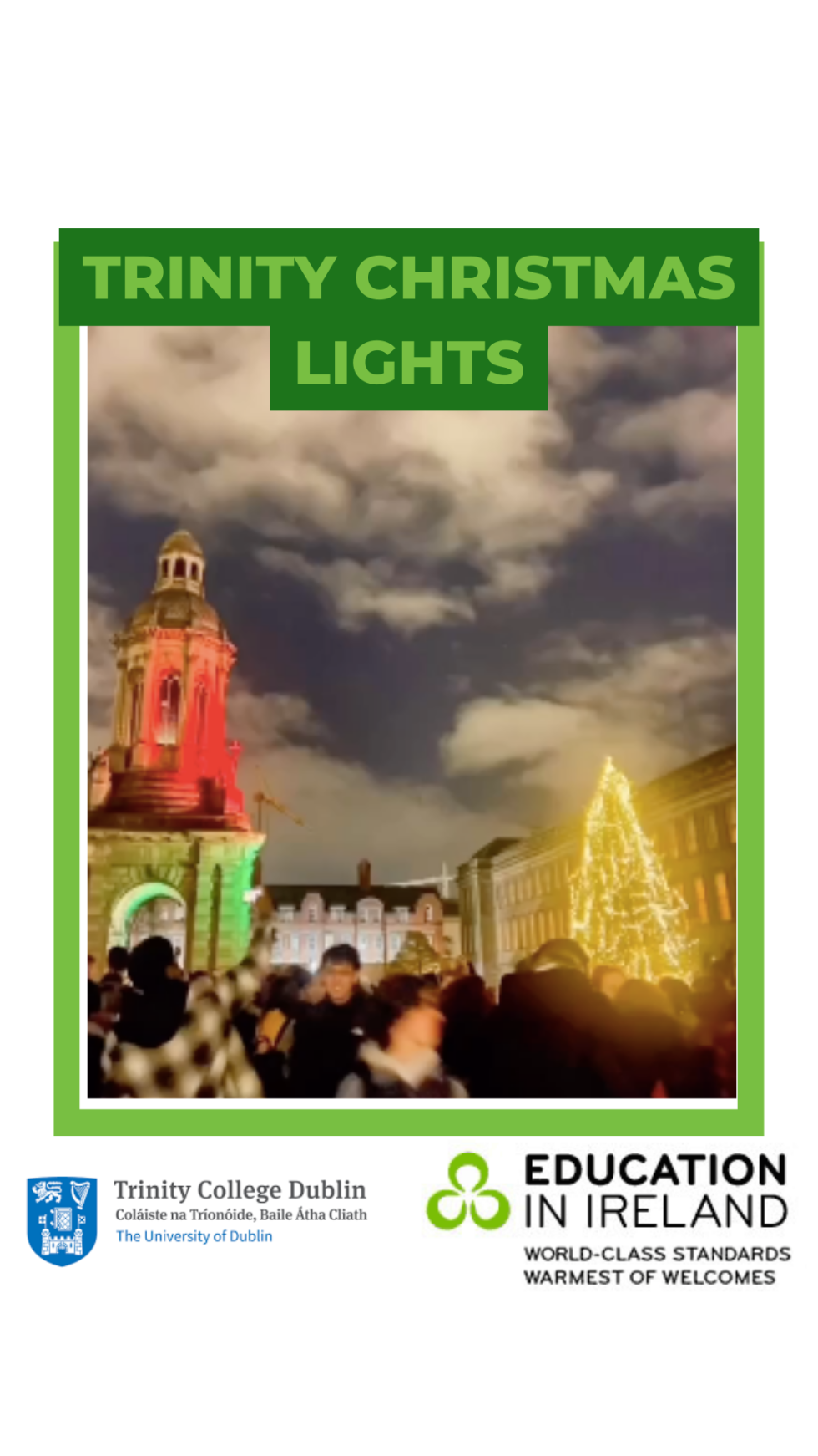 Trinity Christmas lights | Study in Ireland | Education in Ireland Blog